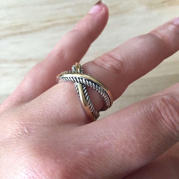Accessories | Unisex Classic Twotone Cable Layer Crossover Ring | Poshmark